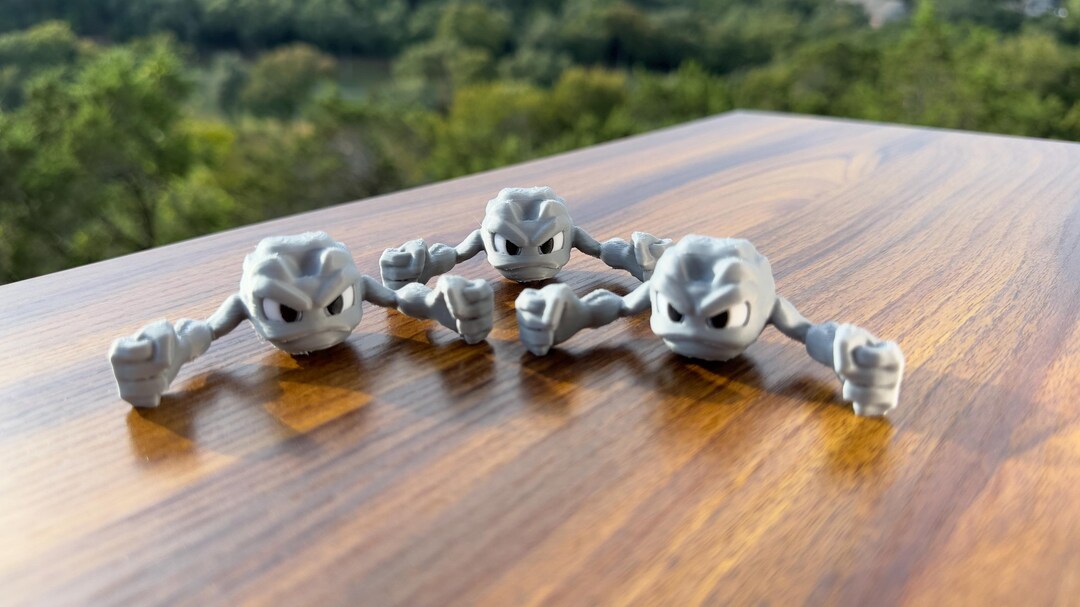 Geodude Figurine 3D Printed Tiny Pokemon Geodude Figure Cute Figurine ...