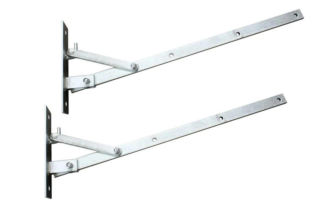Pair of Folding Wall-mounted Clothesline Brackets in Galvanized Iron - Etsy