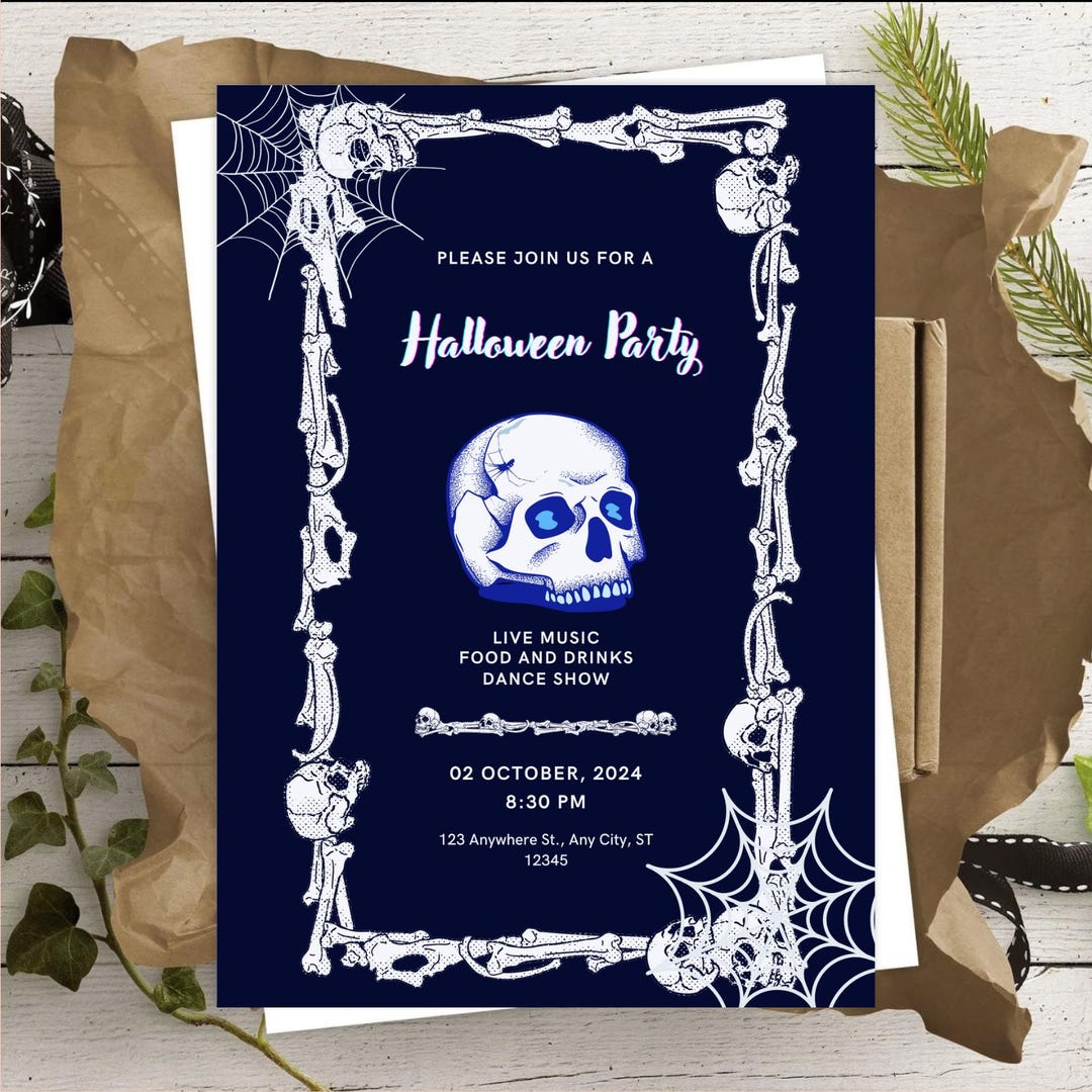 Editable Halloween Party Invitation Template Spooky Printable Invite ...