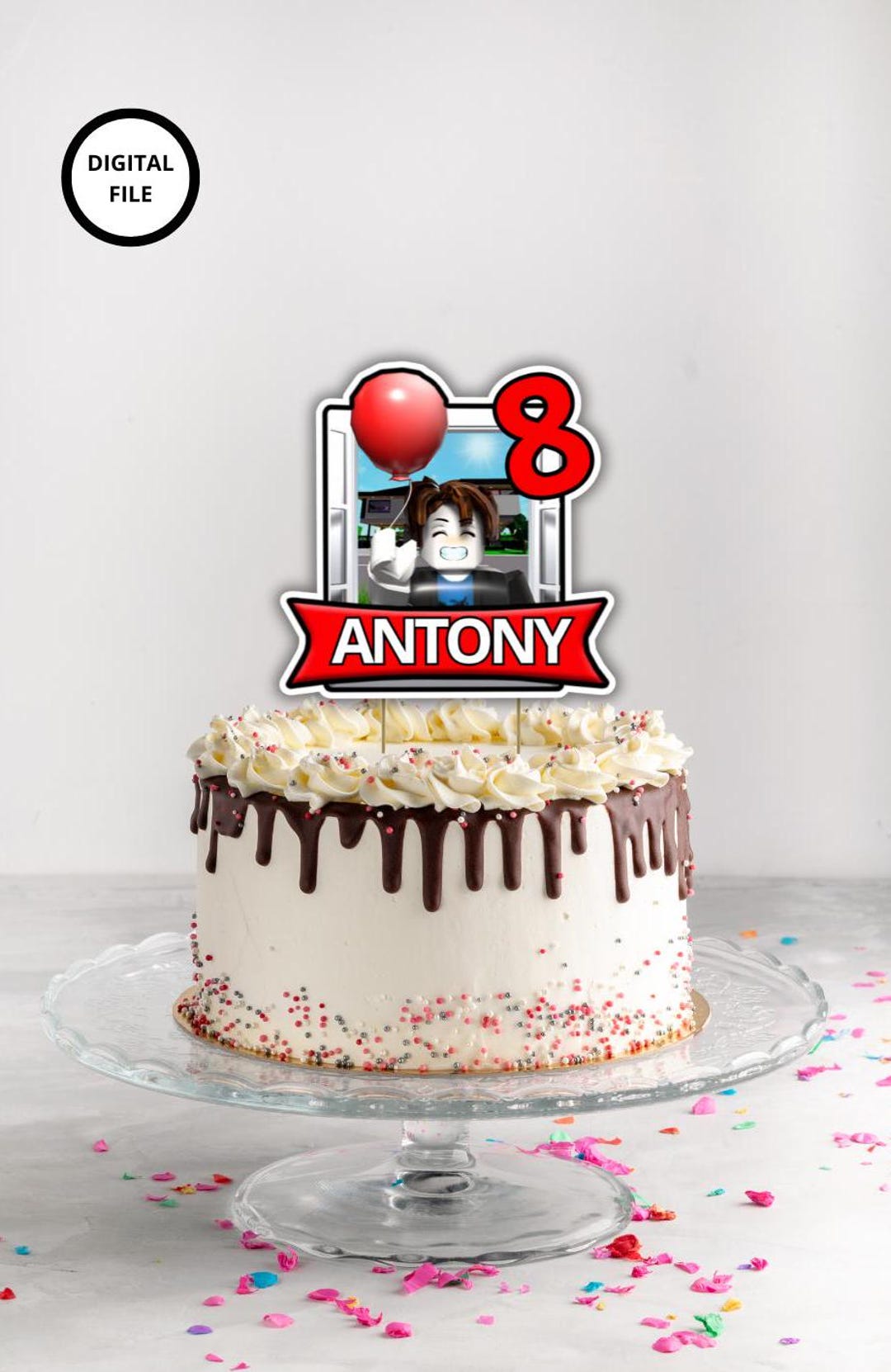 Printable Customizable Cake Topper Cake Topper Birthday Party Party ...