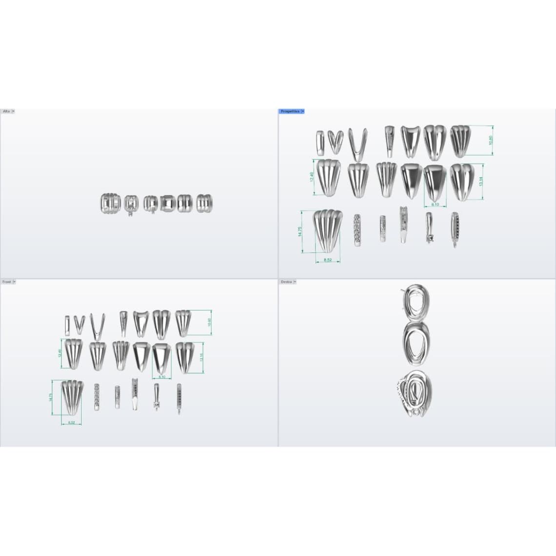 BAILS Set STL Pack for Chain / Pendant 3d Model for Print / CNC Digital ...