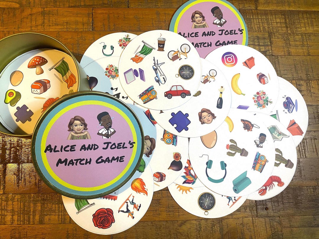 Printed Custom Personalised Dobble and Spot It Style Match Card Game ...