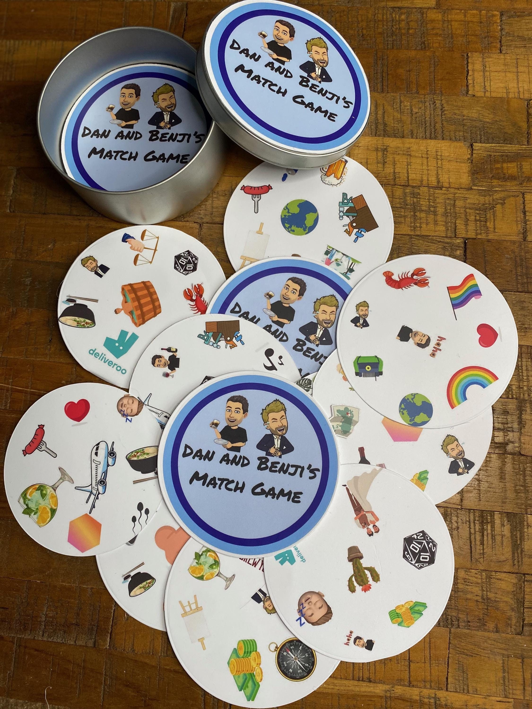 Printed Custom Personalised Dobble and Spot It Style Match Card Game ...