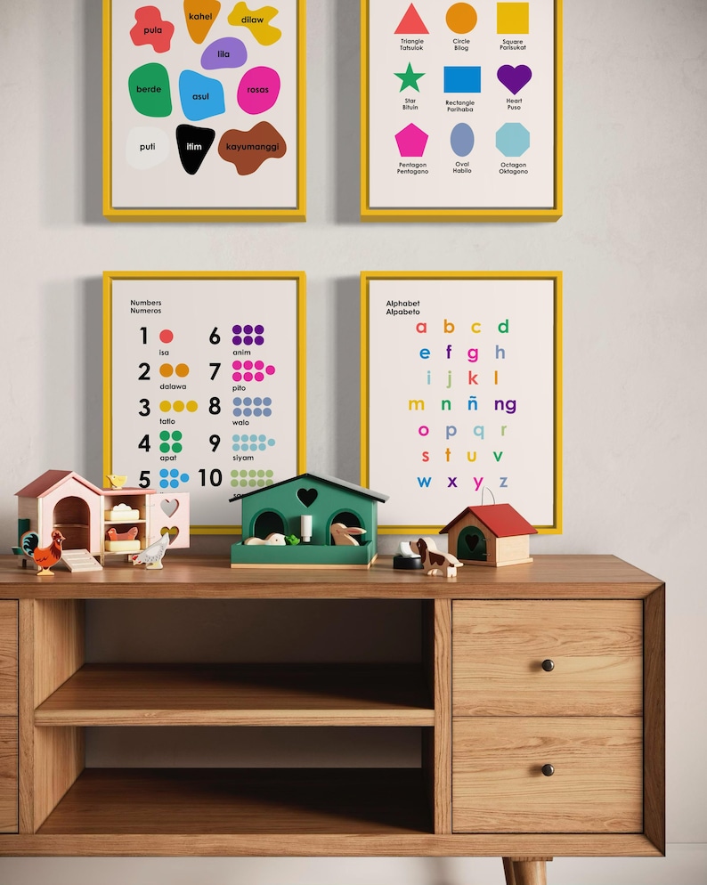 5 Bilingual Filipino/tagalog Educational Posters, Learn Tagalog ...