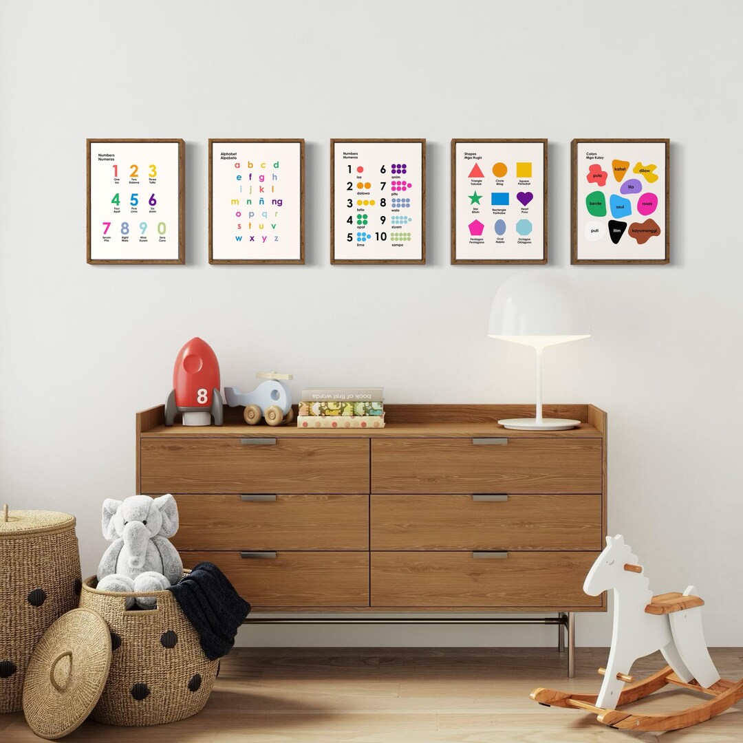 5 Bilingual Filipino/tagalog Educational Posters, Learn Tagalog ...