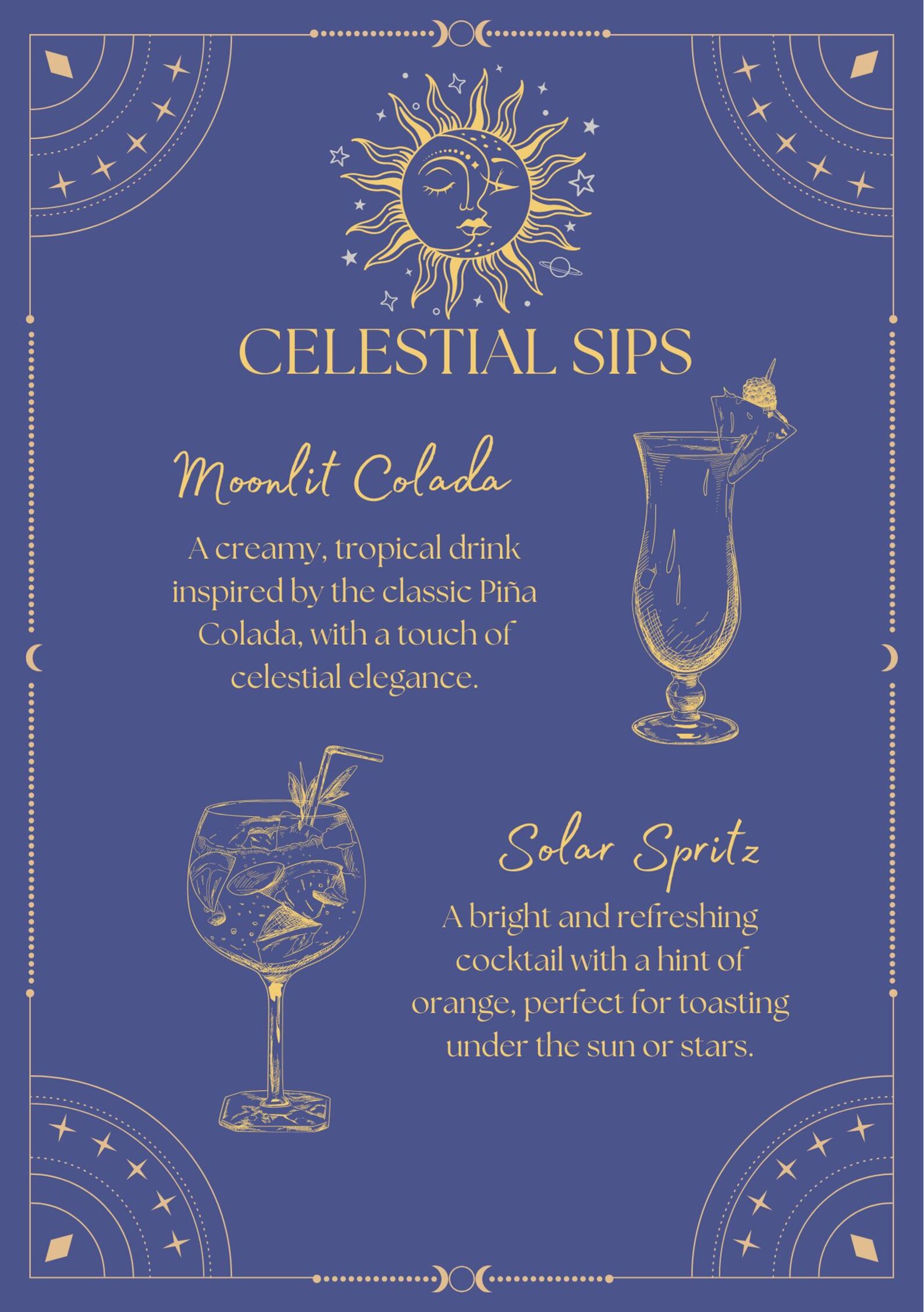 Celestial Signature Sips Menu - Etsy