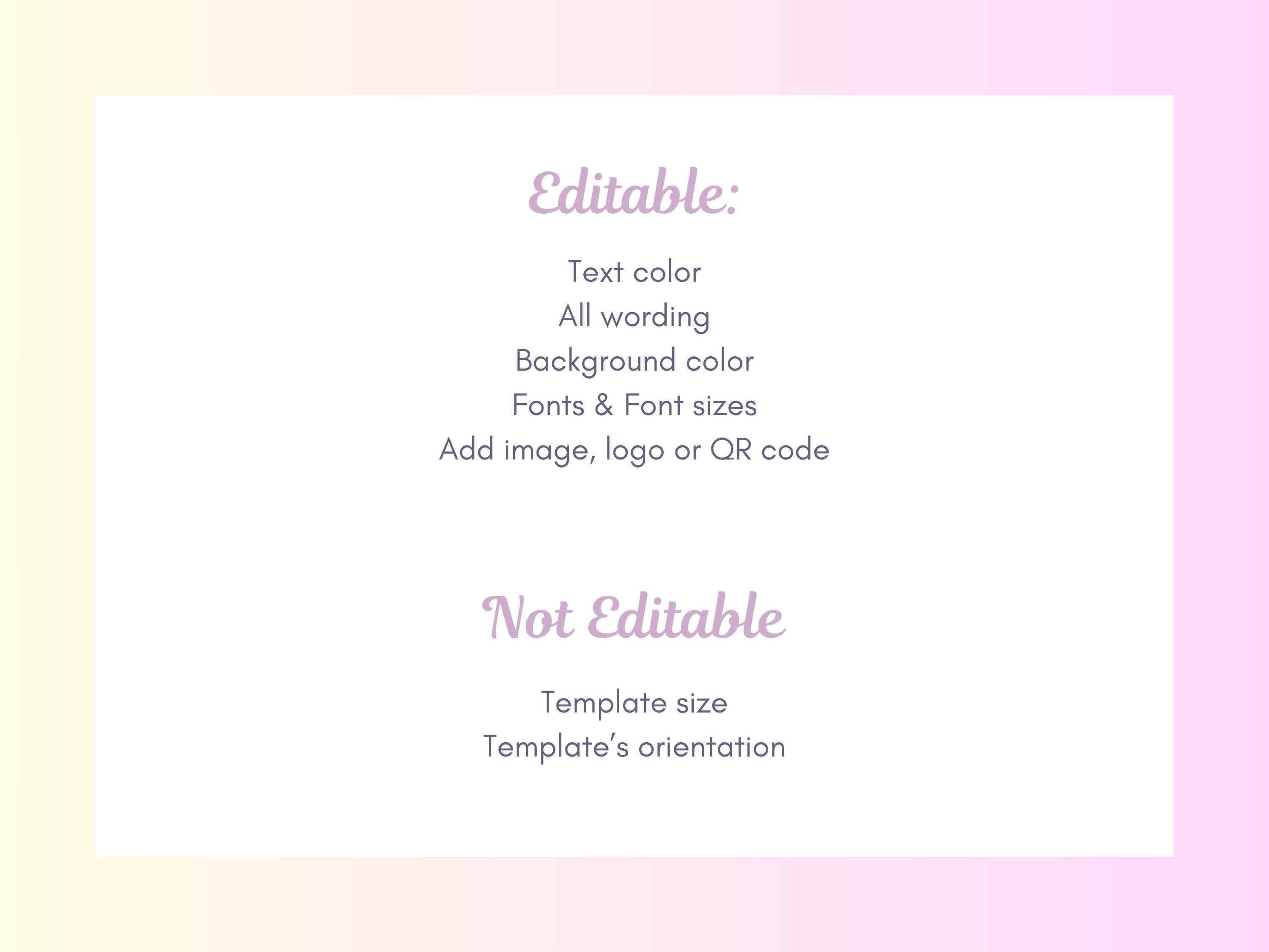 Pink Modern Price List, Price List Template, Pricing Sheet, Editable ...