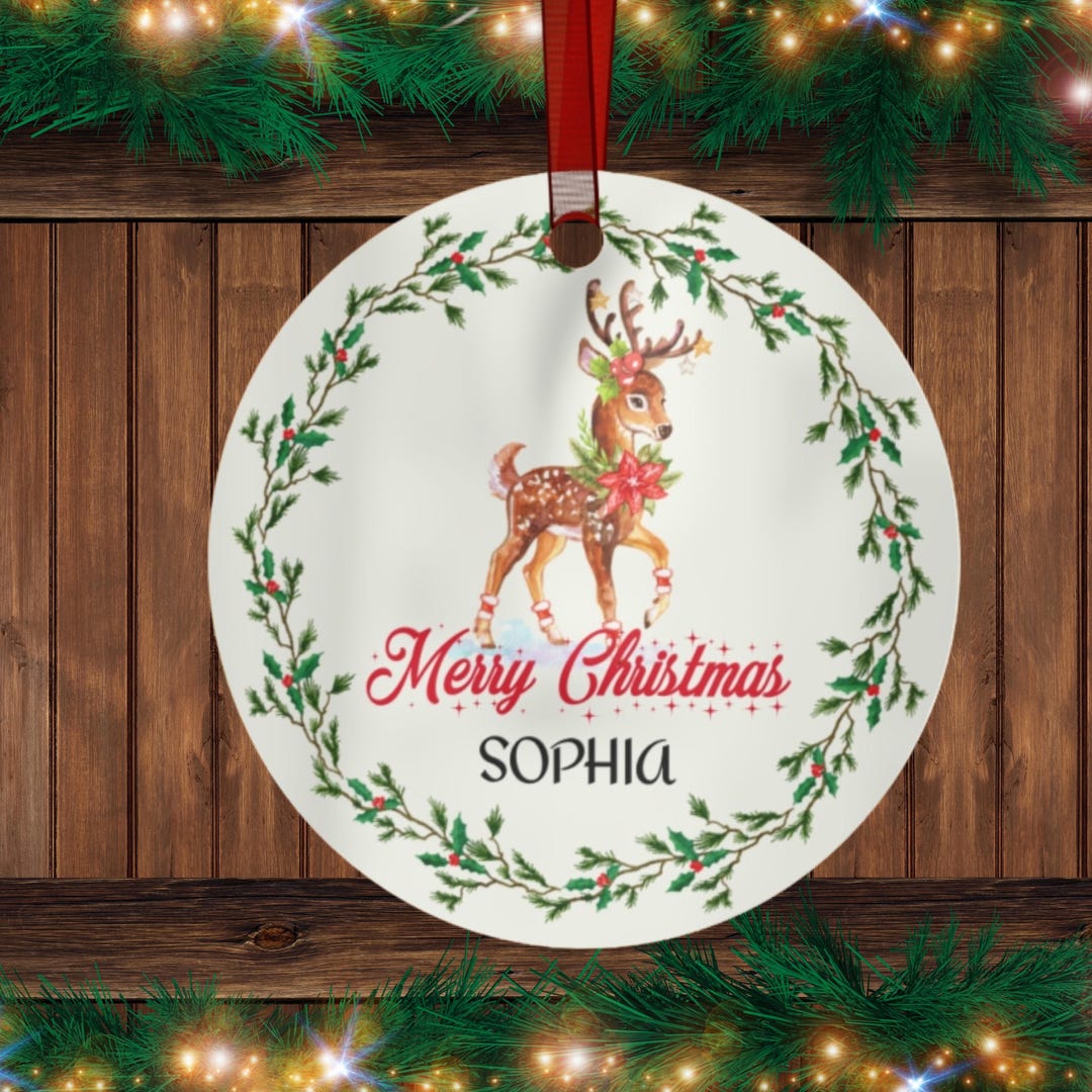 Personalized Reindeer Christmas Ornament, Custom Holiday Keepsake for ...