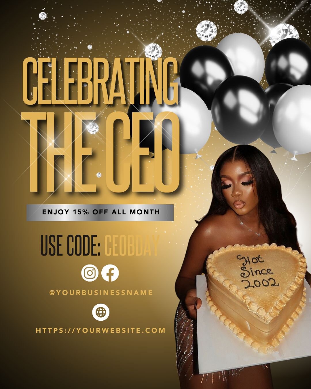 DIY CEO Birthday Flyer, Celebrating the Owner Business Flyer Design ...