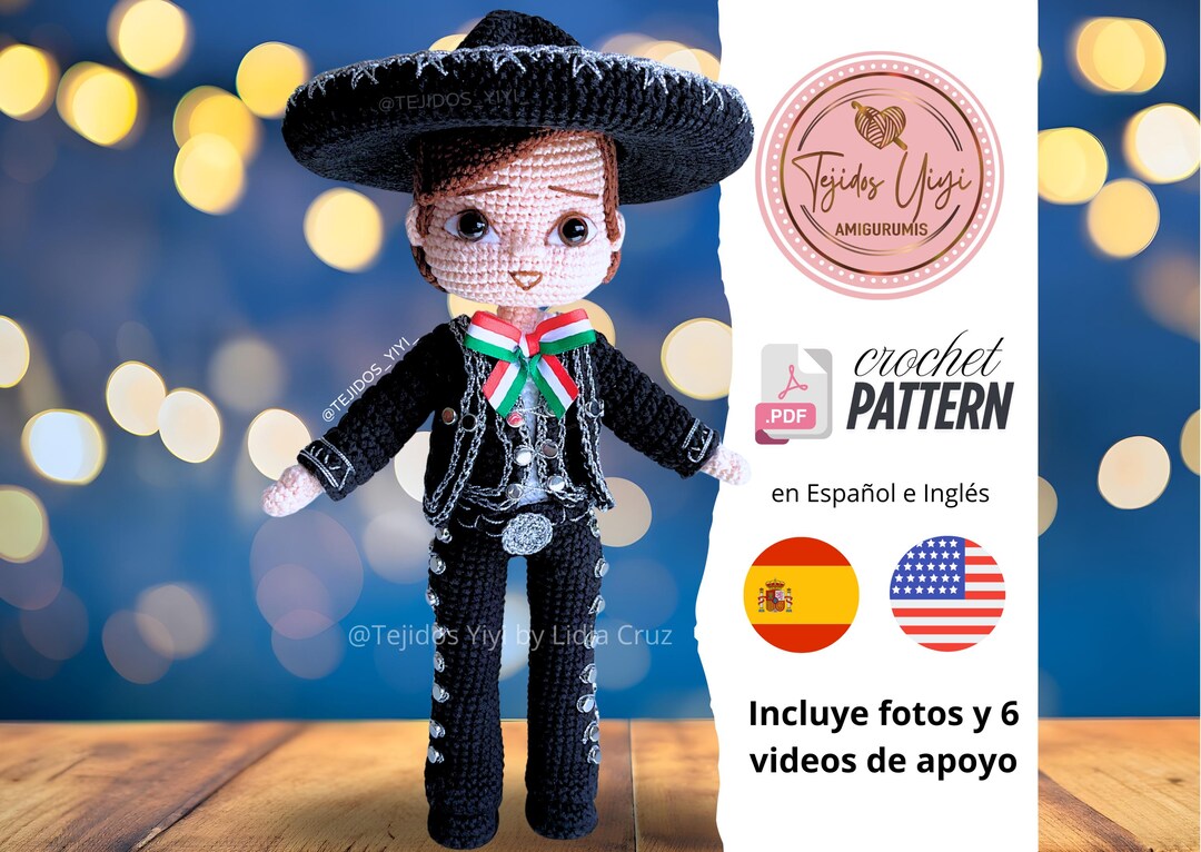Digital PDF Pattern MARIACHI, in Spanish/english by Tejidos Yiyi - Etsy