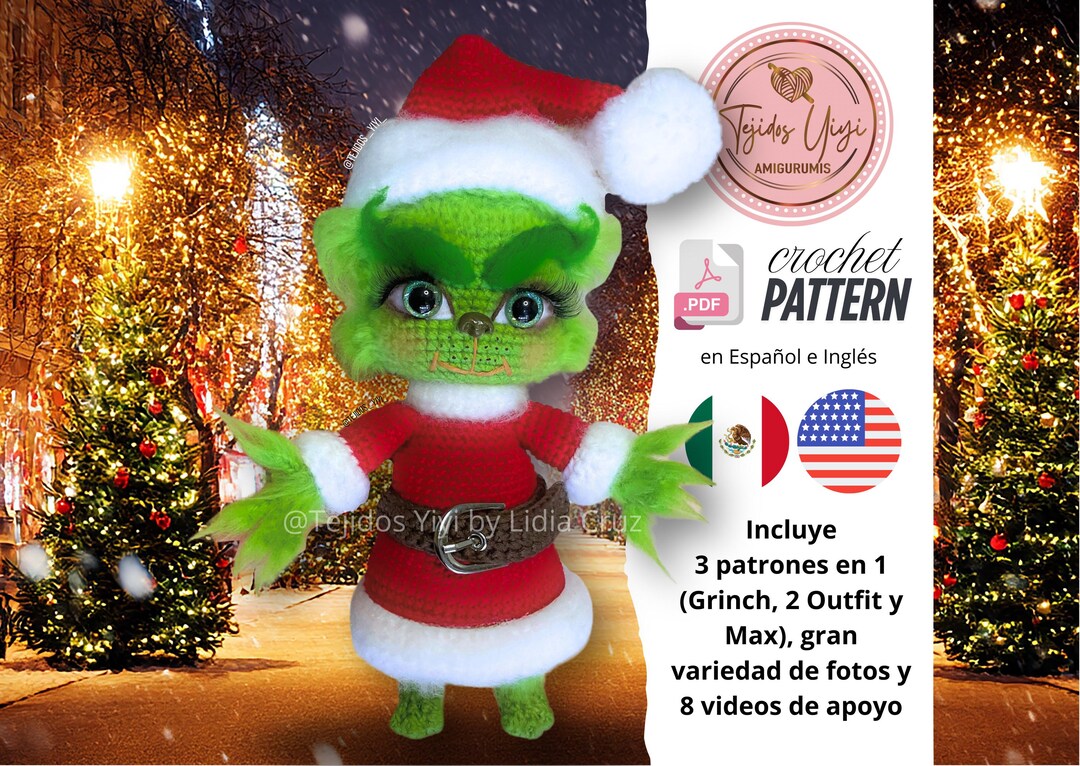 Digital PDF GRINCH, in Spanish/english by Tejidos Yiyi - Etsy