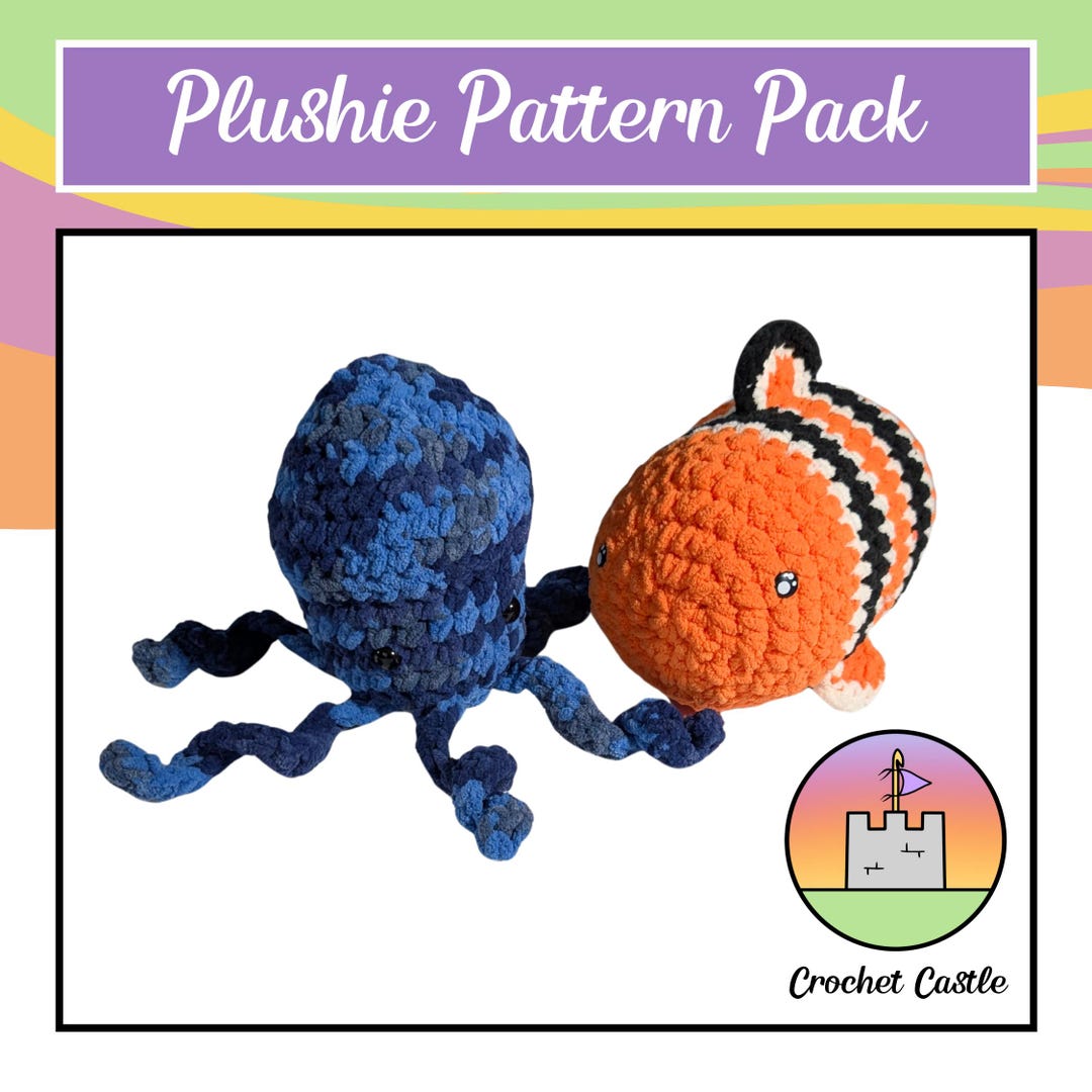 Plushie Crochet Pattern Pack (squid & Clownfish) - Etsy