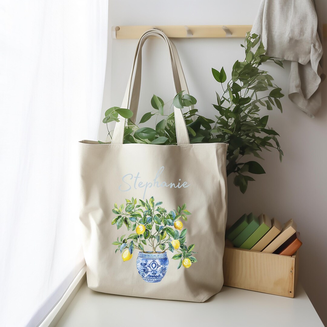 Personalized Lemon Tote Bag, Custom Lemon Tote, Lemon Bachelorette ...