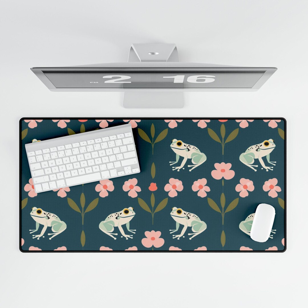 Frog Desk Mat, Cottagecore Desk Mat, Large Non-slip Office Desk Pad ...
