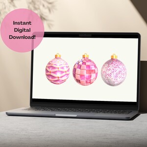Pink Christmas Desktop & iPad Wallpaper - Laptop Background, Christmas ...