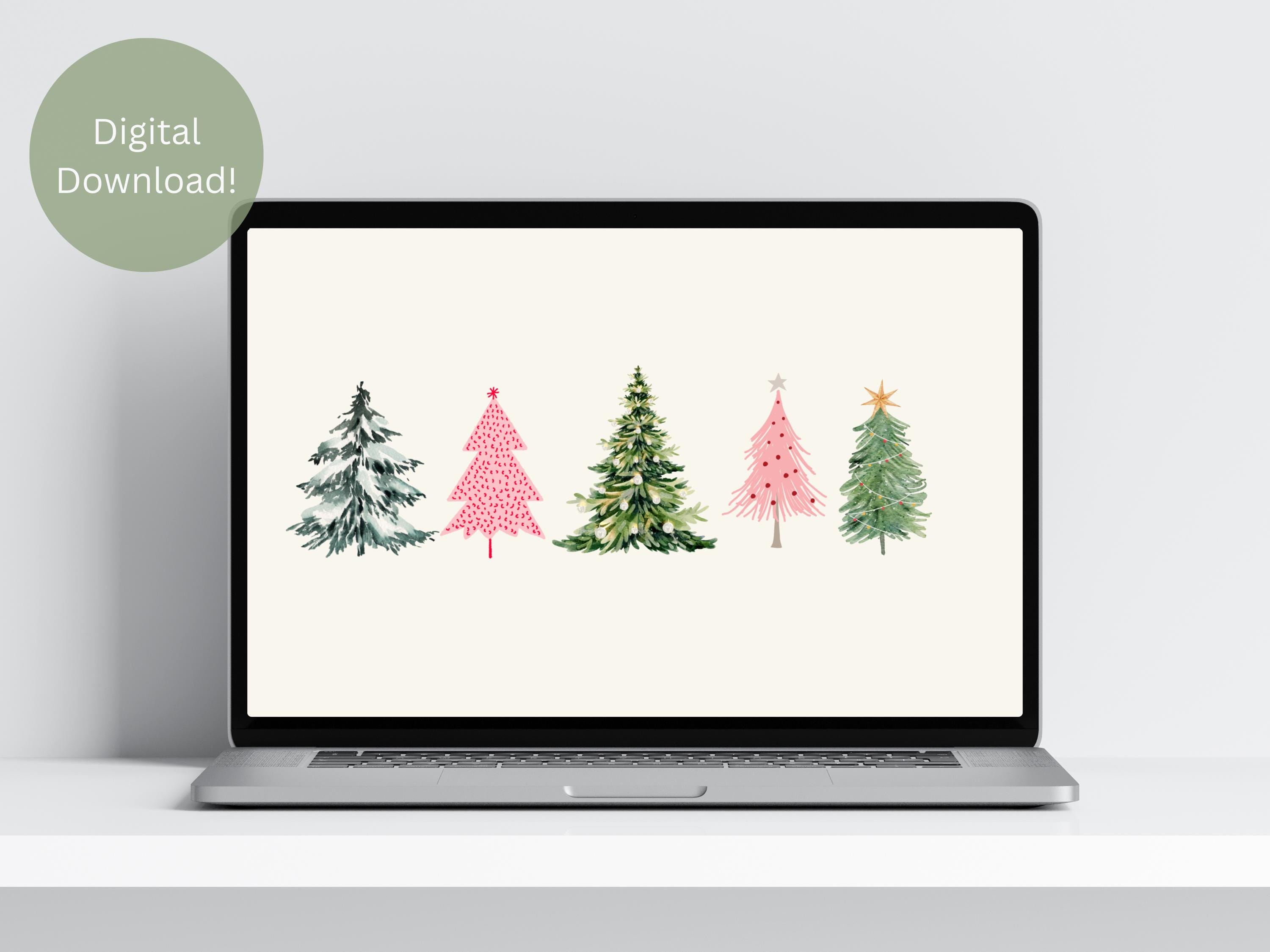 Christmas Tree Desktop Wallpaper, Cute Winter Laptop Background ...