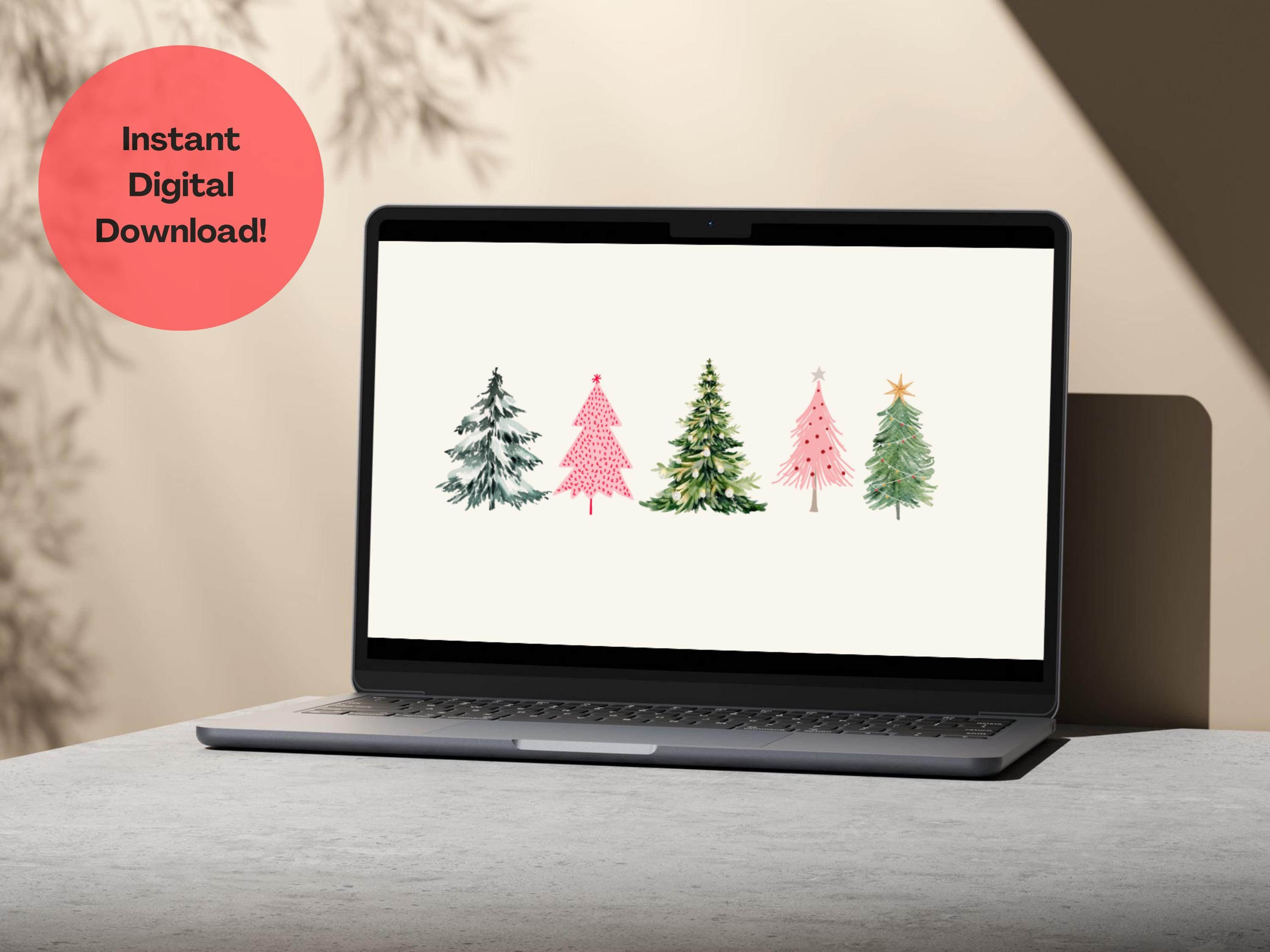Christmas Tree Desktop Wallpaper, Cute Winter Laptop Background ...