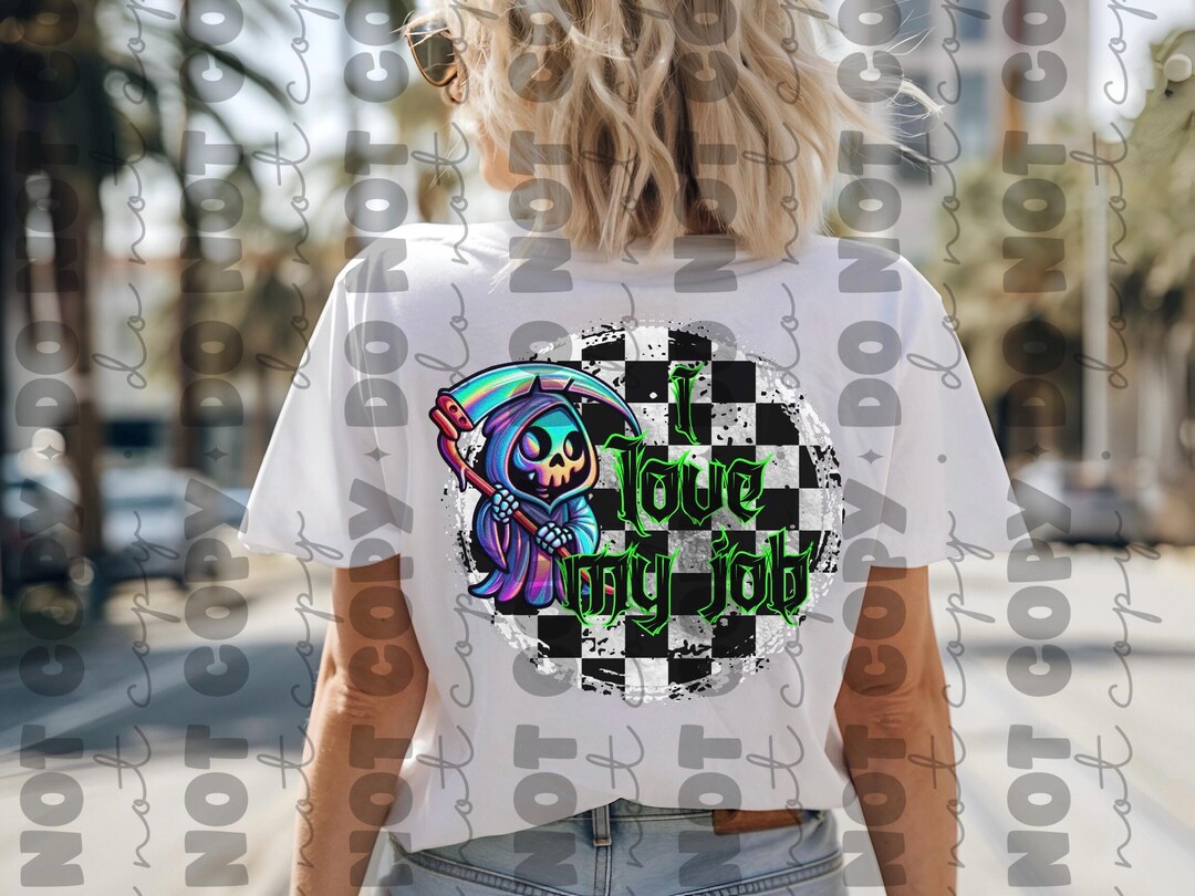 Checkered Grim Reaper Halloween PNG, Neon Checkered Snarky Png, Trendy ...