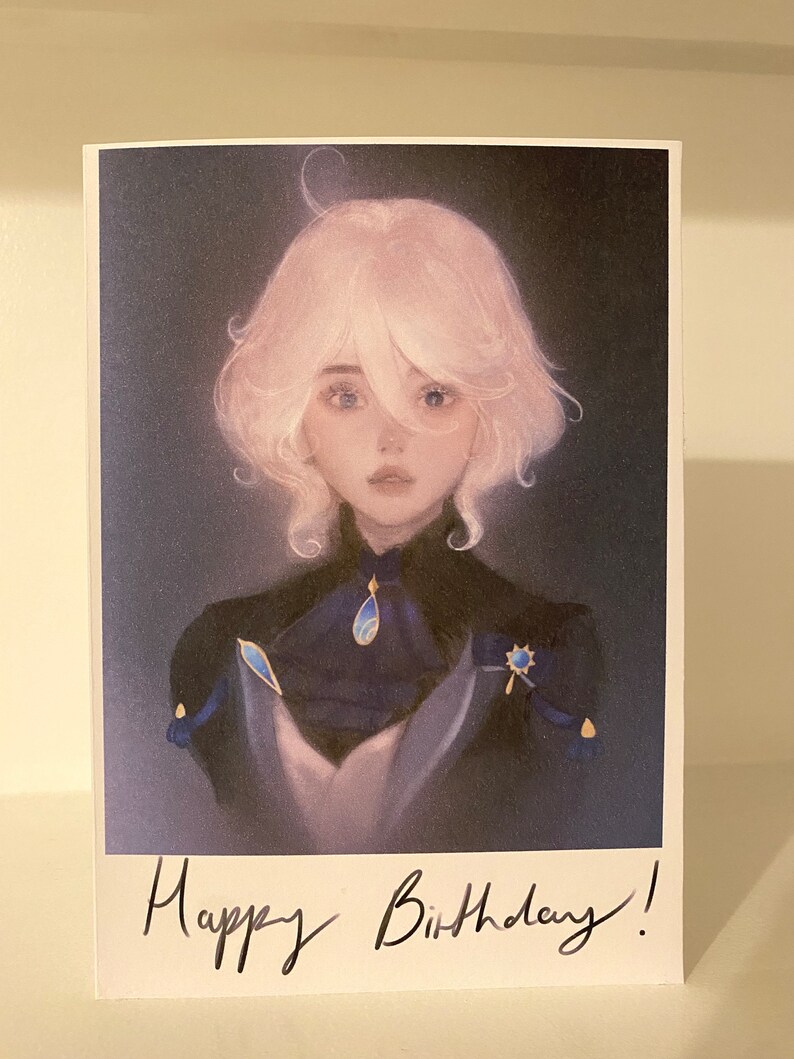 FURINA BIRTHDAY CARD Genshin Impact Anime Birthday Gift - Etsy
