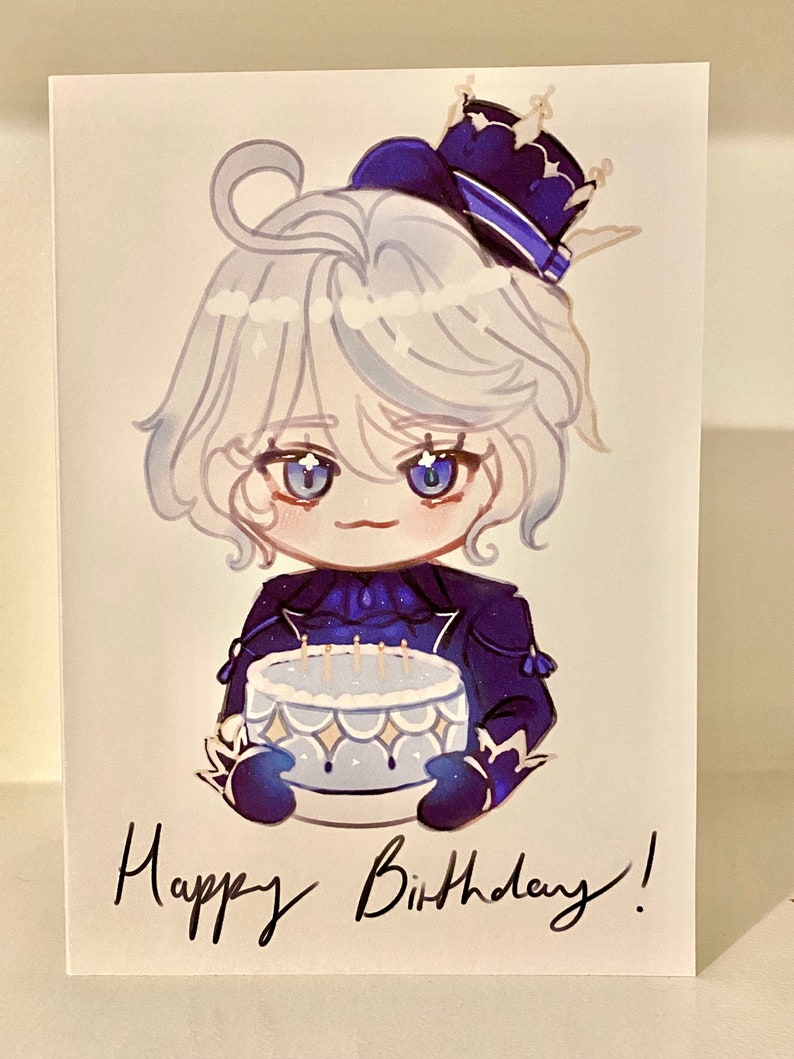 FURINA BIRTHDAY CARD Genshin Impact Anime Birthday Gift - Etsy