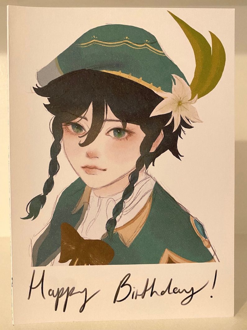 VENTI BIRTHDAY CARD | Genshin Impact | Anime | Birthday Gift - Etsy