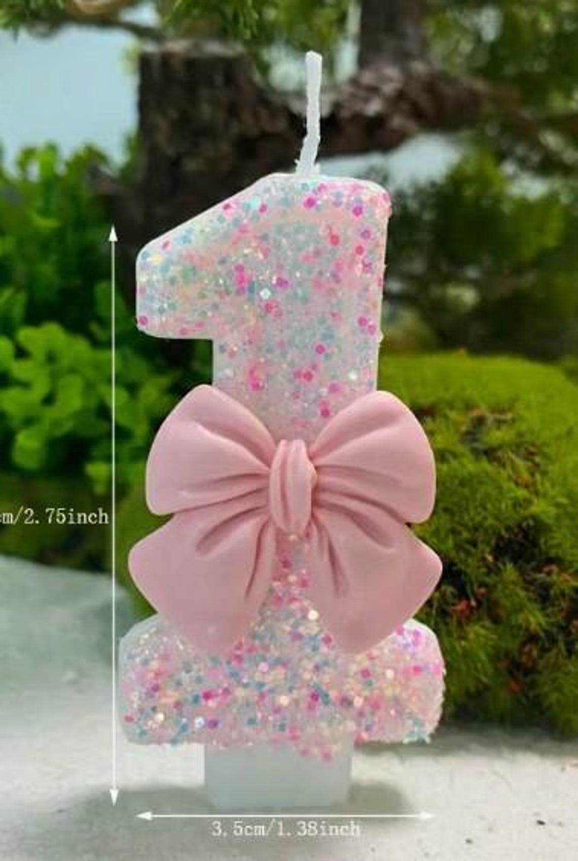 Number Candle Pink Color Bow Shape Birthday Candle / Celebration Candle ...