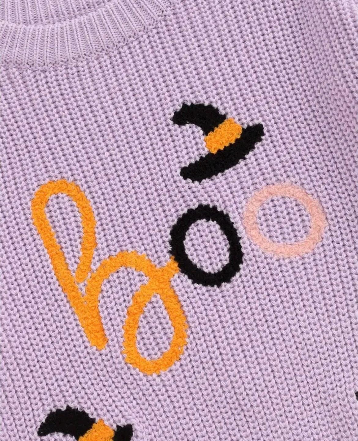 Toddler Girls Halloween “boo” Sweater - Etsy