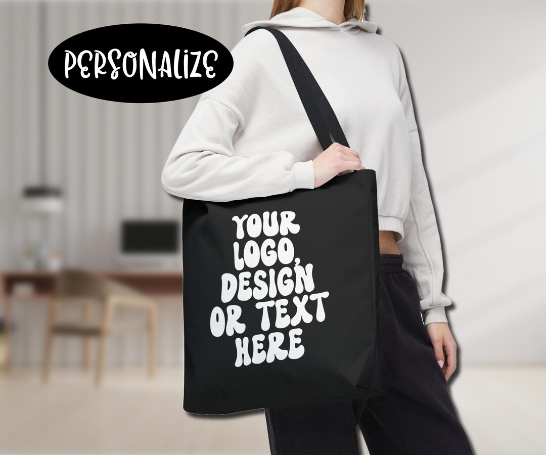 CUSTOM Tote Bag, 13x13 16x16 18x18, Choose Your Text Design or Logo - Etsy