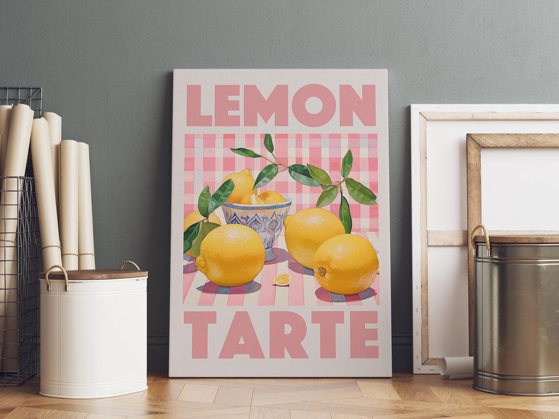 Lemon Poster, Kitchen Poster, Kitchen Art, Kitchen Wall Decor, Lemon ...