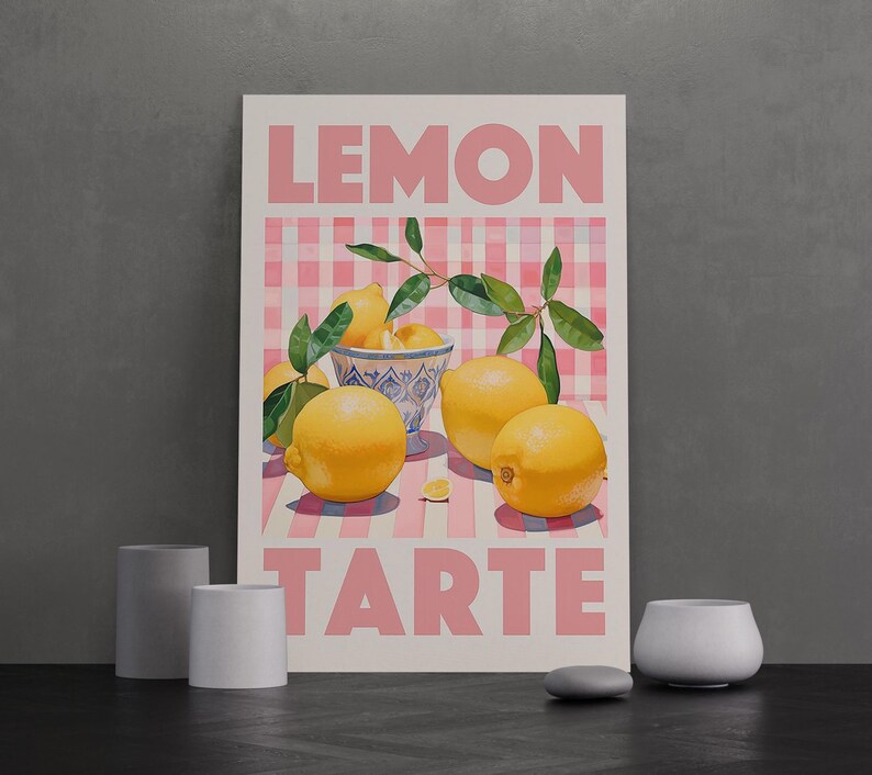 Lemon Poster, Kitchen Poster, Kitchen Art, Kitchen Wall Decor, Lemon ...