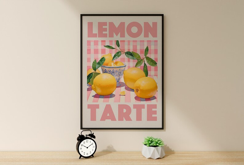 Lemon Poster, Kitchen Poster, Kitchen Art, Kitchen Wall Decor, Lemon ...