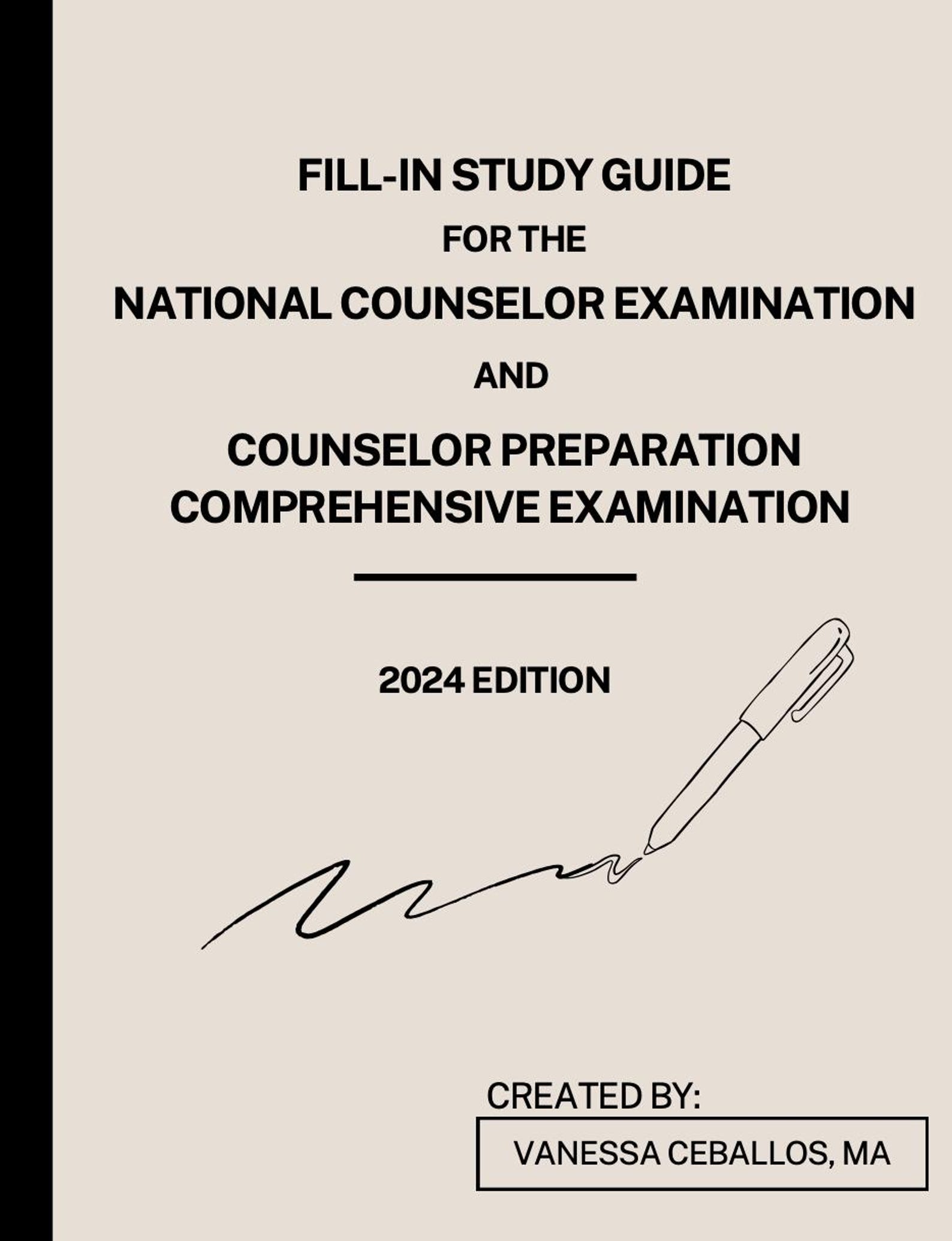 Fill-in Study Guide for the CPCE & NCE - Etsy