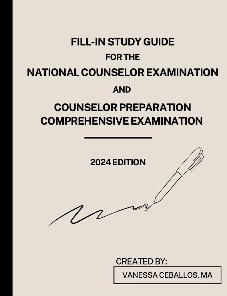 Fill-in Study Guide for the CPCE & NCE - Etsy