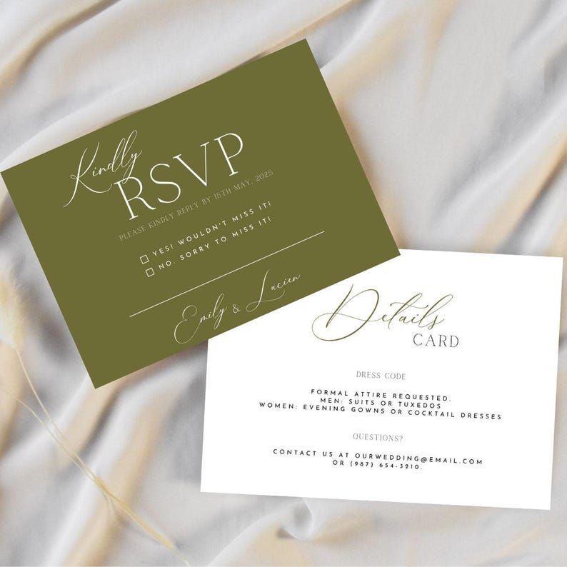 Elegant Floral Wedding Invitation Set – Customizable Canva Template for ...