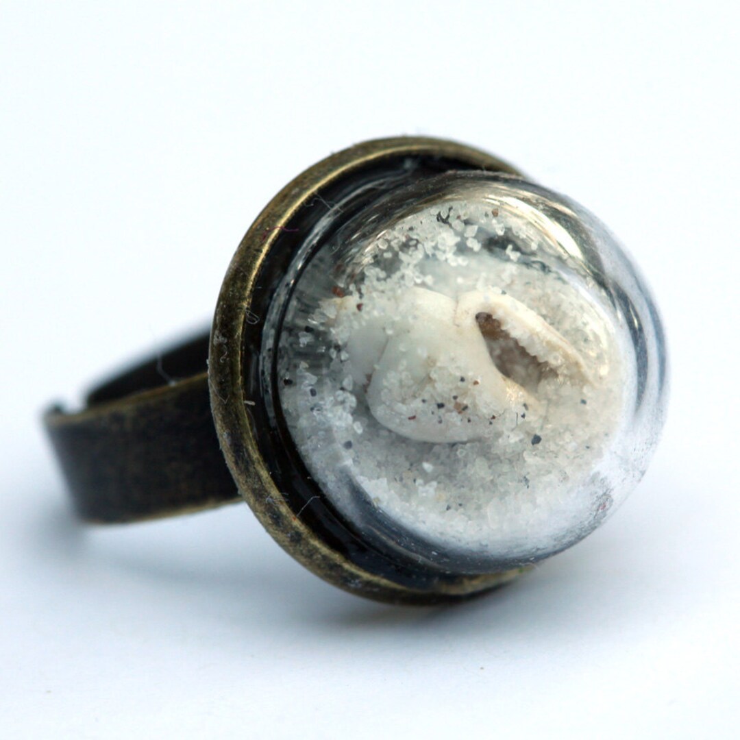 Beach Small Glass Dome Ring - Etsy