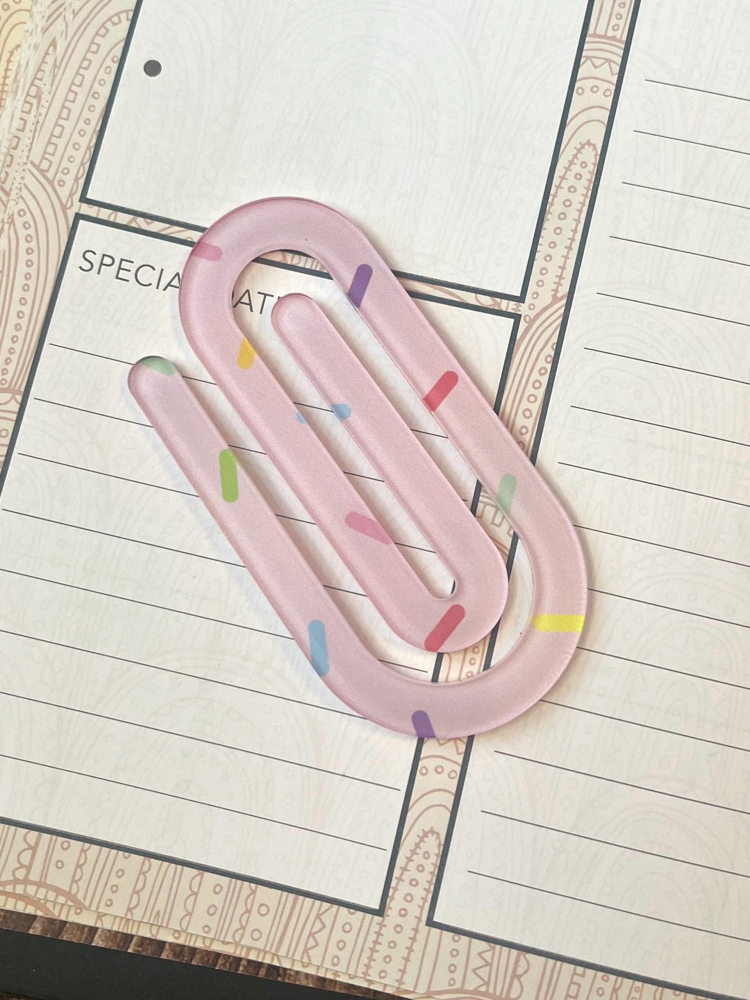 4” Jumbo Pink Sprinkle Paper Clip – Perfect for Planners & More! - Etsy