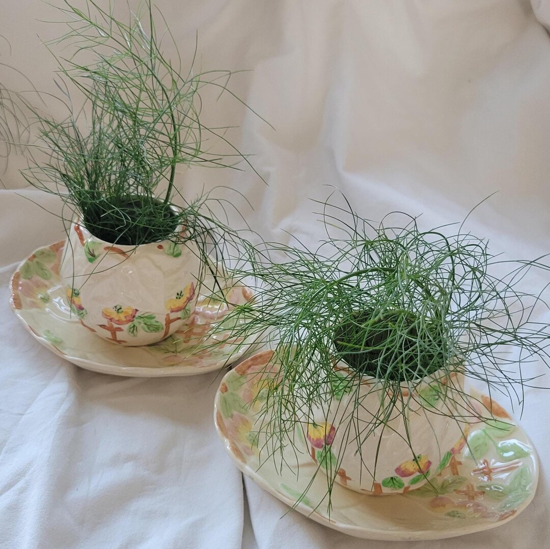 Set of 4 1950s Art Deco English Pottery Cottage Core - Etsy