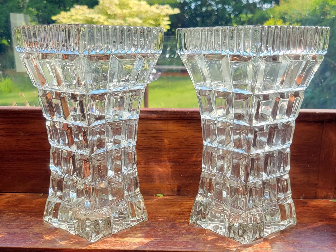 Pair Edwardian Castle Turret Vases C1900s | Cut Crystal Signed - Etsy