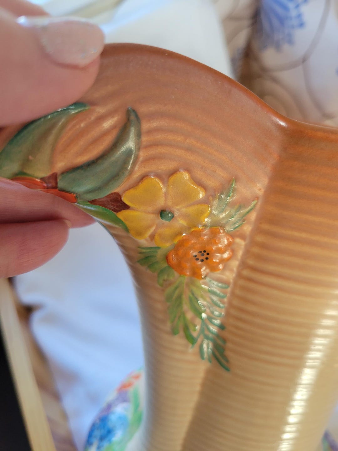 Large Art Deco Jug | 'rock Garden' | Large Garden Wall Pitcher ...