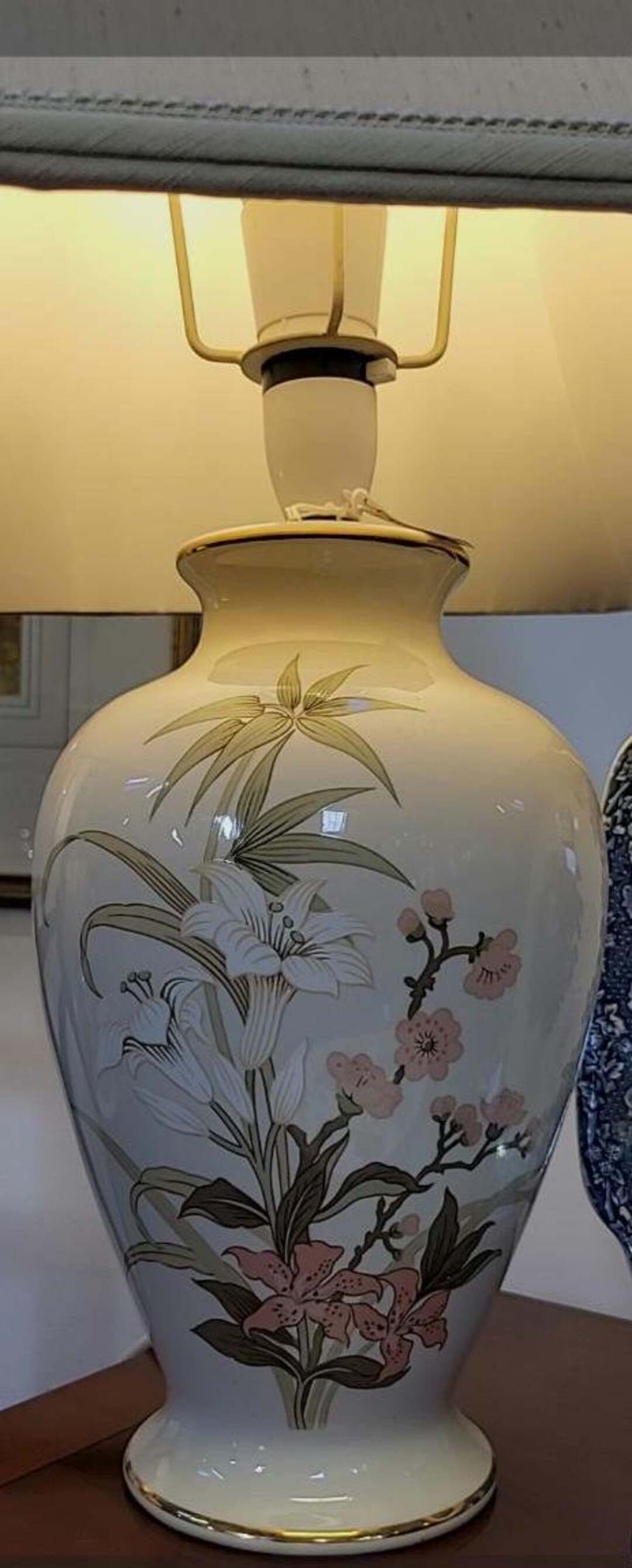 Vintage St Michael Porcelain Table Lamp With Endon Hand Made Lampshade ...