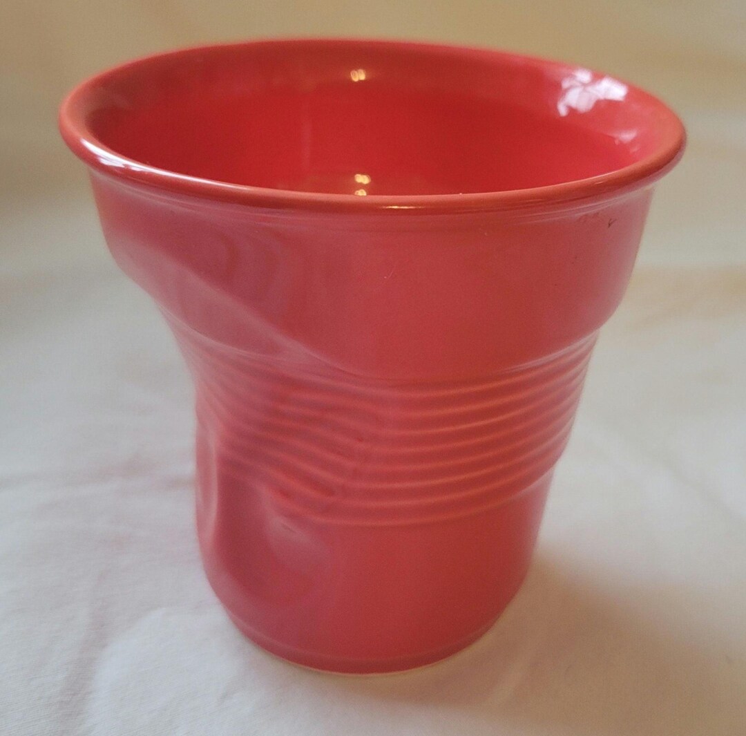 Retro REVOL Porcelain Red 'crumpled' Expresso Coffee Cup - Etsy