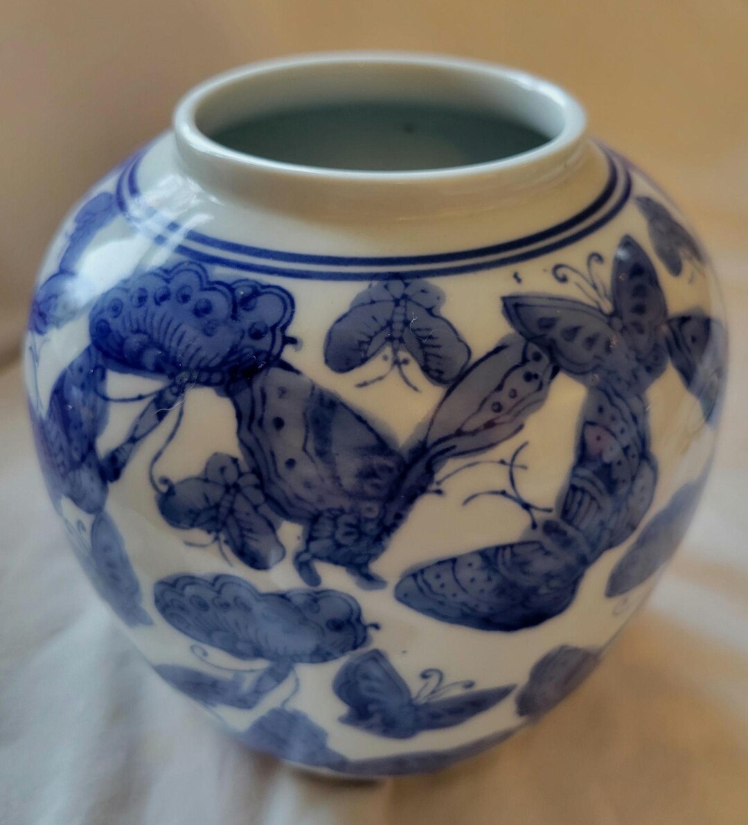 Replica Ming Dynasty Imperial Court Blue and White Butterfly Genuine ...