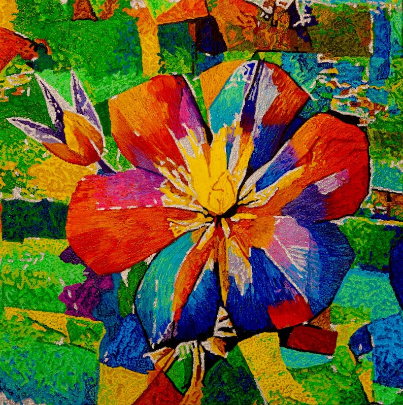Chromatic Bloom - Original Unique Melted Wax Art Canvas - Etsy