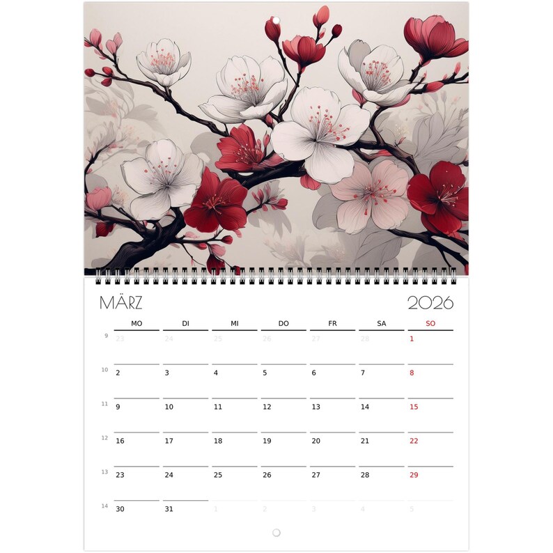 Japanese Wall Calendar 2026 in A4 Landscape Format or 21 X 21 Cm / 8.5 ...