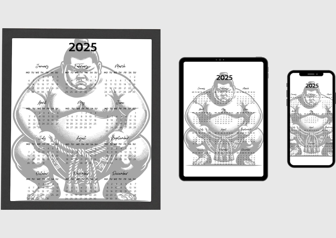 Digital Download Sumo Wrestler Calendar 2025 - Etsy