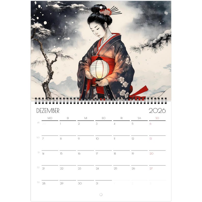 Japanese Wall Calendar 2026 in A4 Landscape Format or 21 X 21 Cm / 8.5 ...