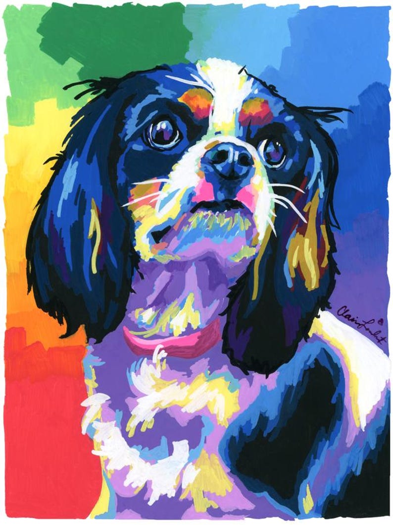 Cavalier King Charles Spaniel Art Print - Etsy