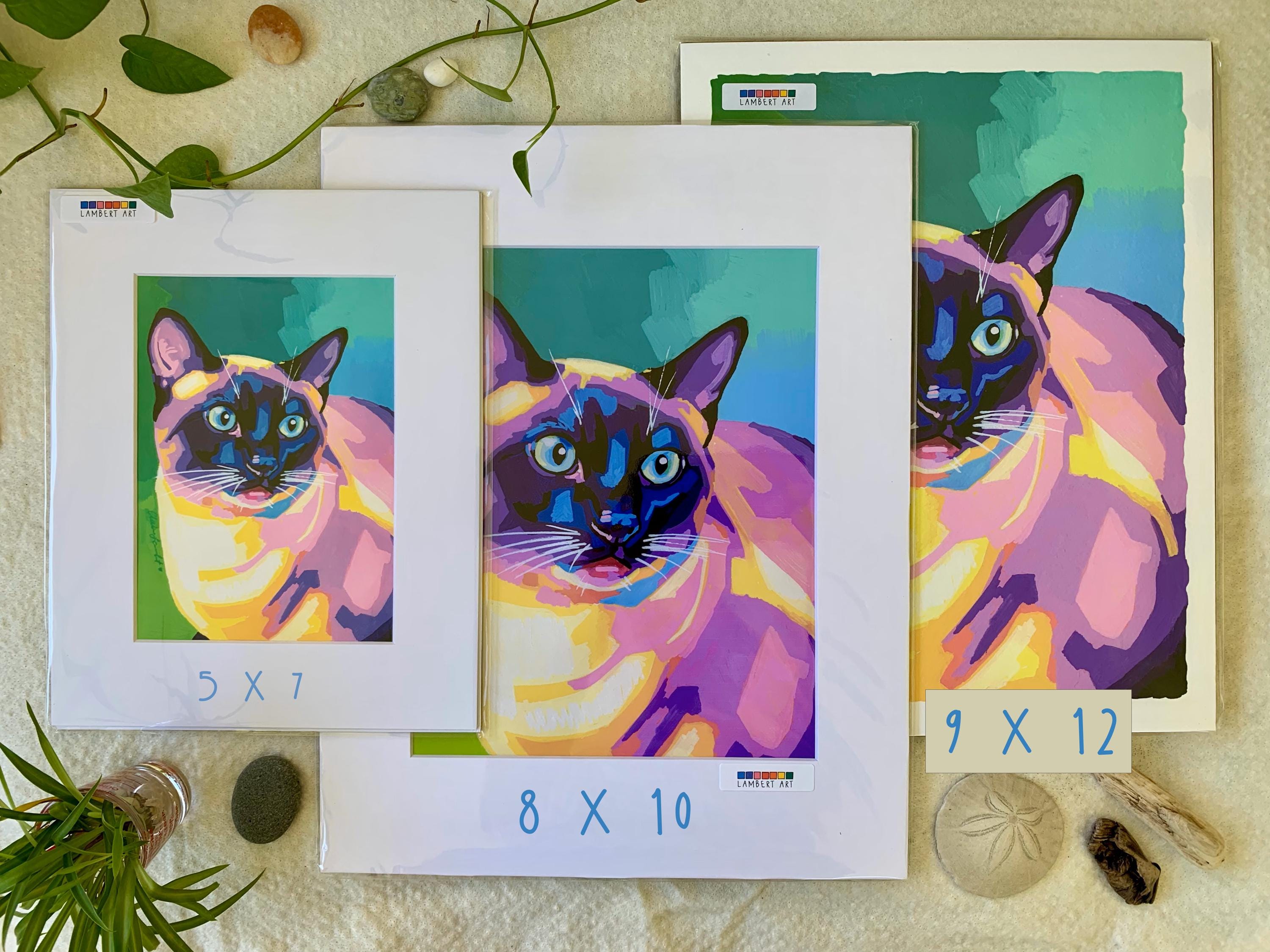 Tortoise Shell Cat Art Print, Colorful Cat Wall Art, Torties Cat Lover ...