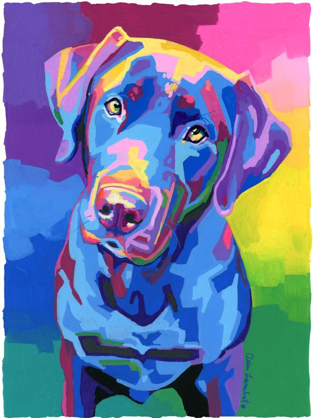 Chocolate Lab Art Print - Etsy