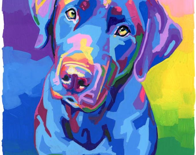 Chocolate Lab Art Print - Etsy